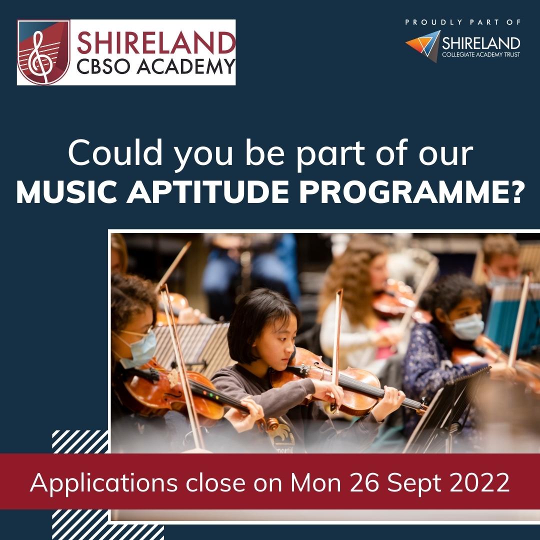Could you be part of our music aptitude programme? - Shireland CBSO Academy