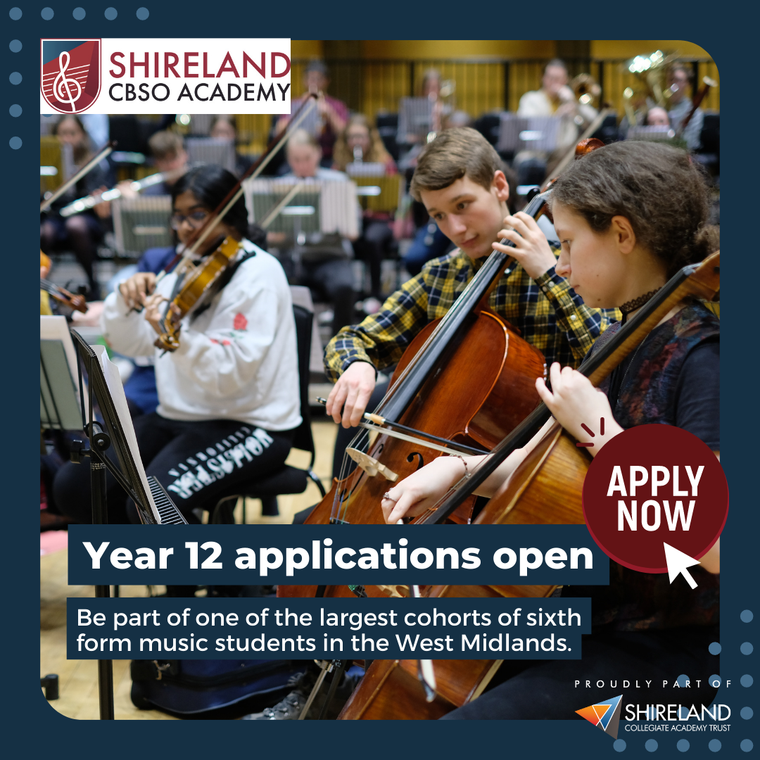 Year 12 applications for September 2023 - now open - Shireland CBSO Academy