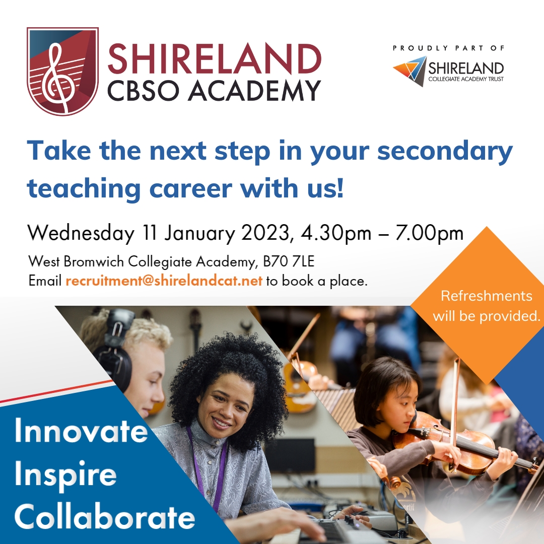Teacher Recruitment Event - Shireland CBSO Academy